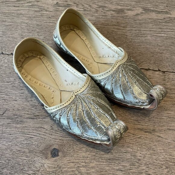 Shoes | New Indian Leather Gold Slippers Shoes Genie | Poshmark
